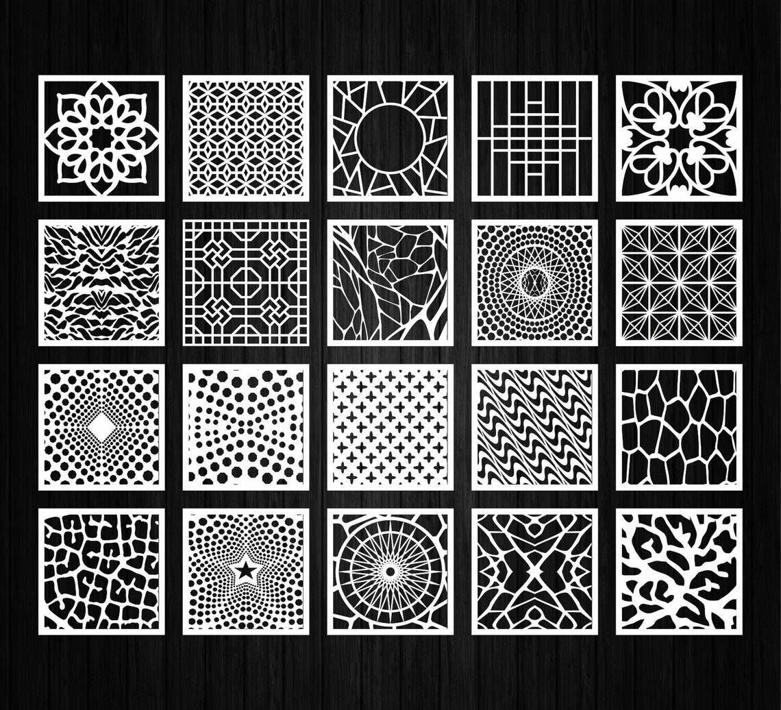 80 Decorative Square Vector Art Panels dxf.ai.svg.eps.dwg. - Etsy