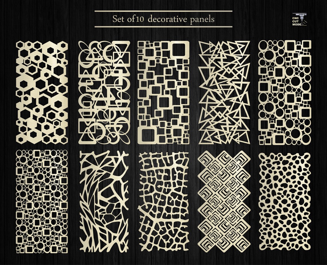 Set of 10 Vector Frameless Panels.dxfaisvg Formats for | Etsy