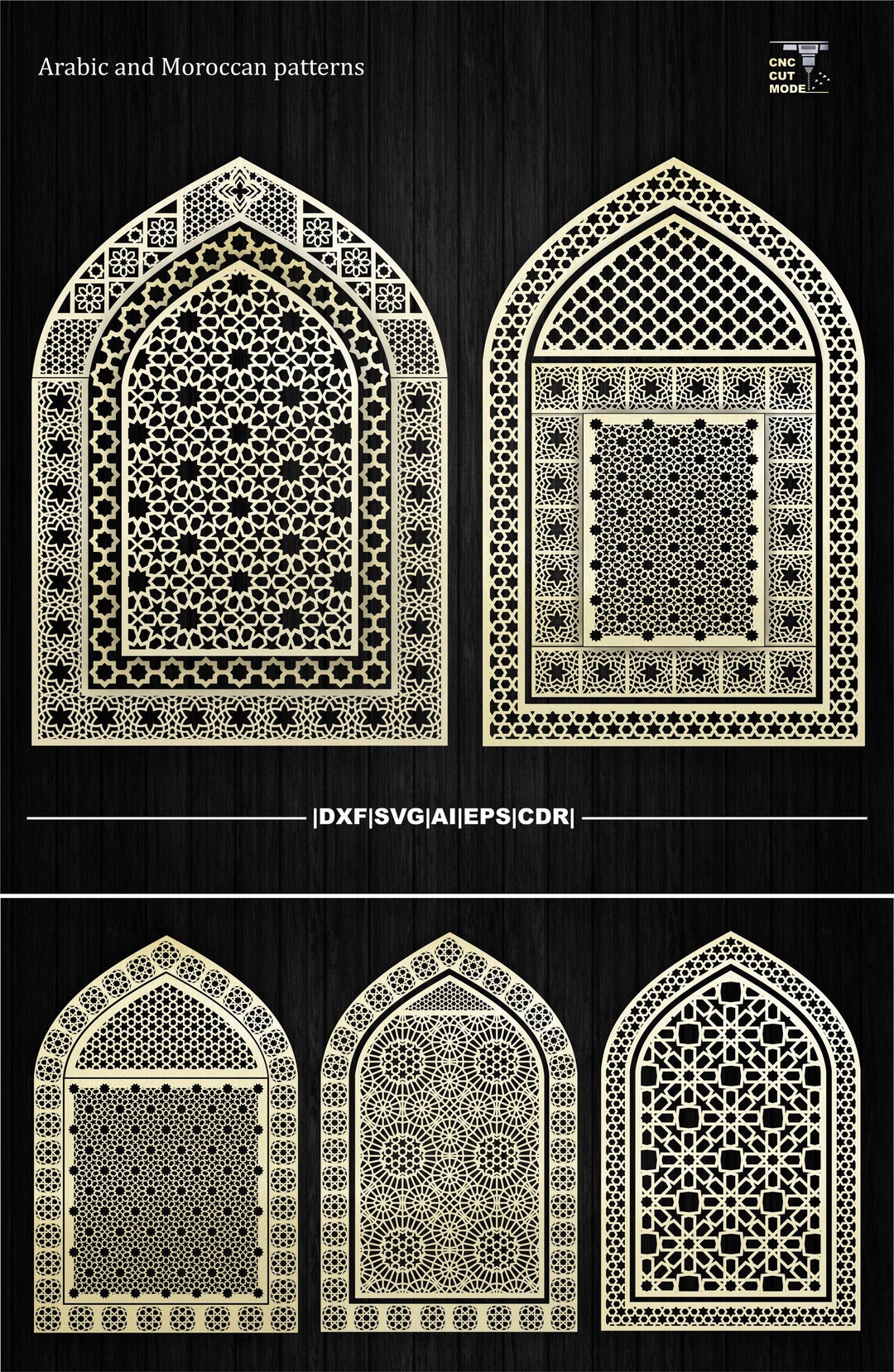 Modular Decorative Arabic Arches Bundles, Wall Decor Panel Moroccan ...