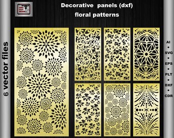 Floral Patterns Set of Vector Panels DXF.AI.SVG. for Laser | Etsy