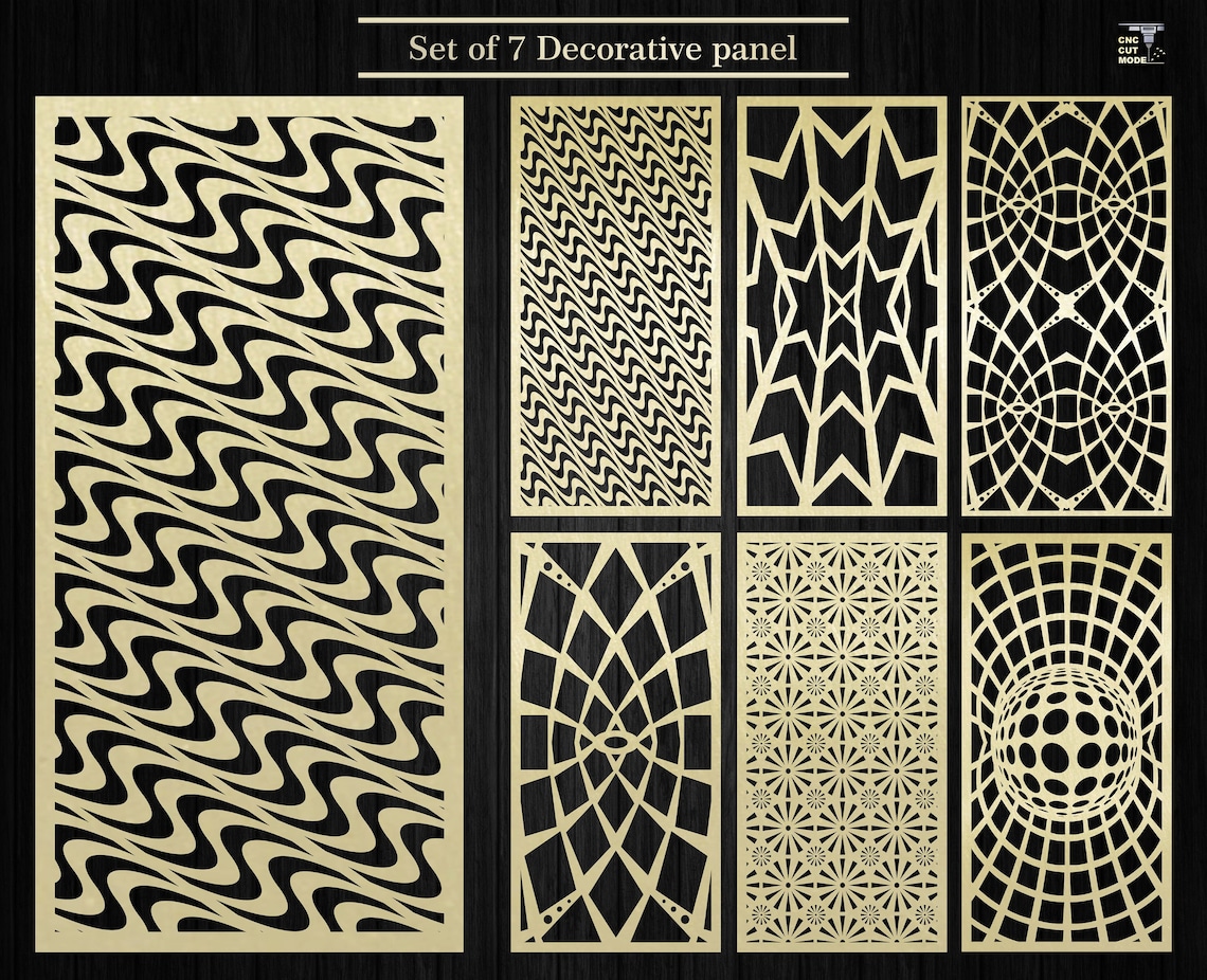 7 Vector Geometric Pattern Panel.dxf.ai.svg.eps Decorative - Etsy