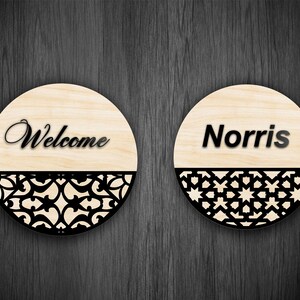 20 Arabic Door Hanger SVG Bundle, Round Welcome Sign With Moroccan ...