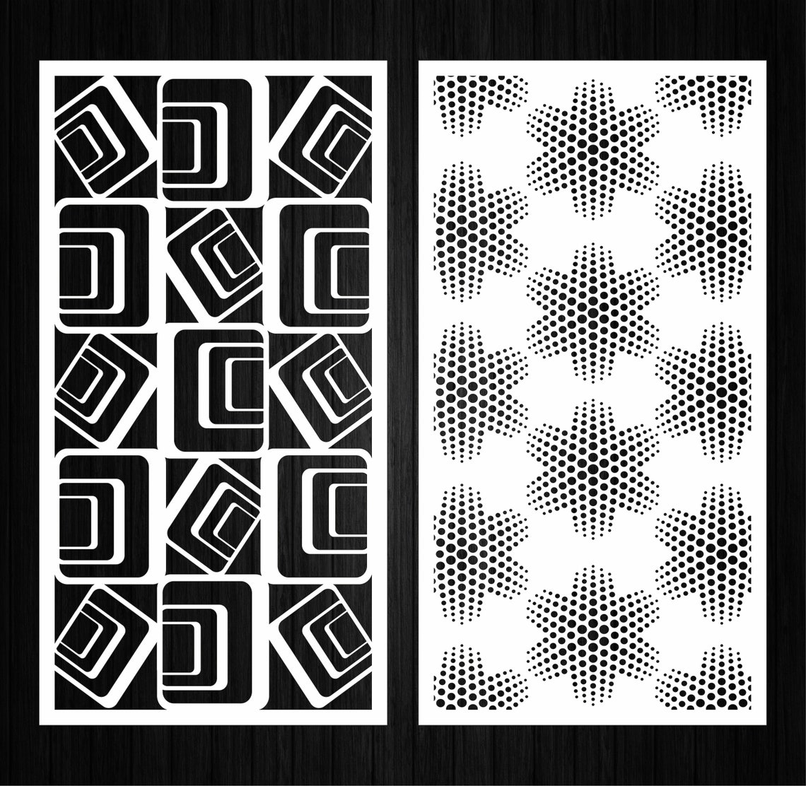 Set of Vector Panels dxf.svg.ai.eps With an Abstract Pattern - Etsy