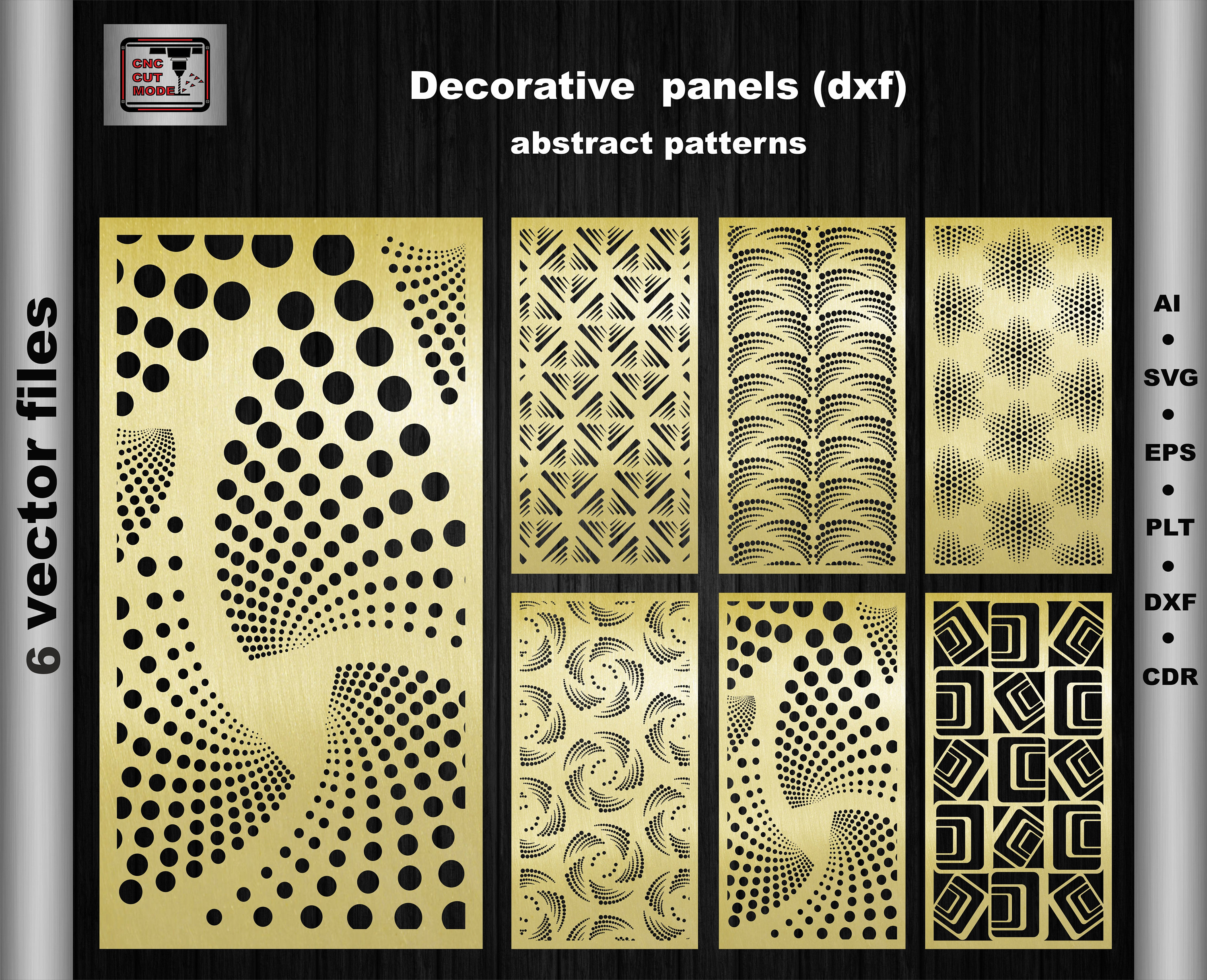 Conjunto de paneles vectoriales Dxf.Svg.Ai.Eps con un patrón | Etsy