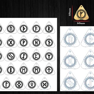 Bundle Rune Amulets Cards Svg, Old Norse Letters Template for Laser ...