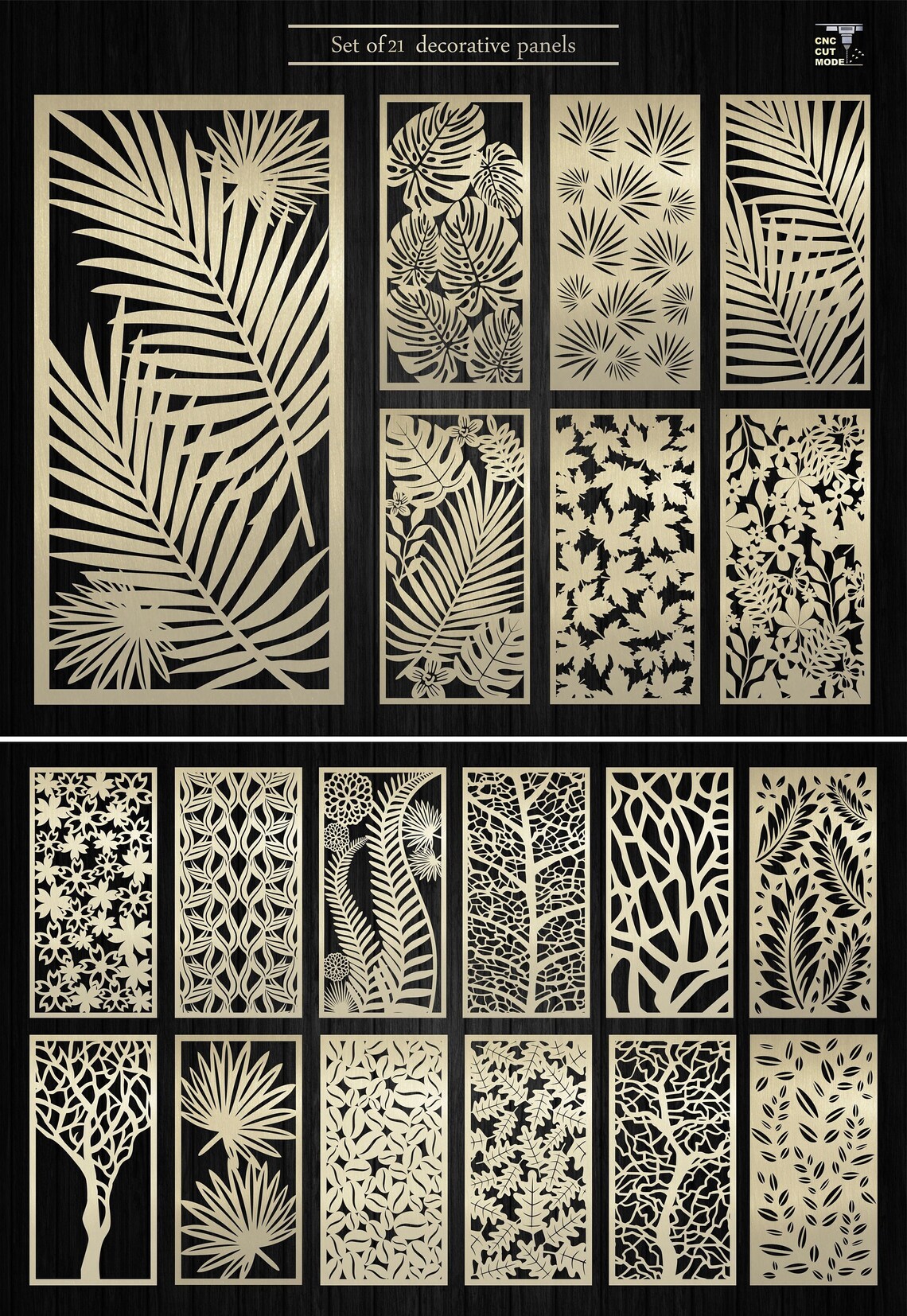 Natural Decorative Panel Bundle Room Divider With Tropical - Etsy Canada