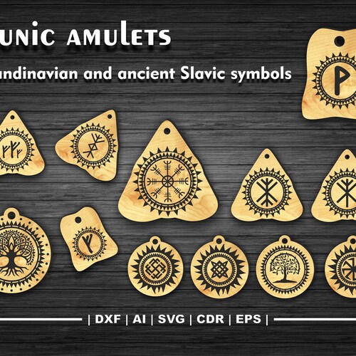 Set of Vector dxfaisvg Templates Runic Amulets - Etsy