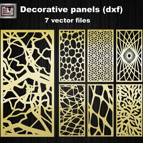 7 Decorative Vector Art Panel dxf.svg.ai.eps. Room | Etsy