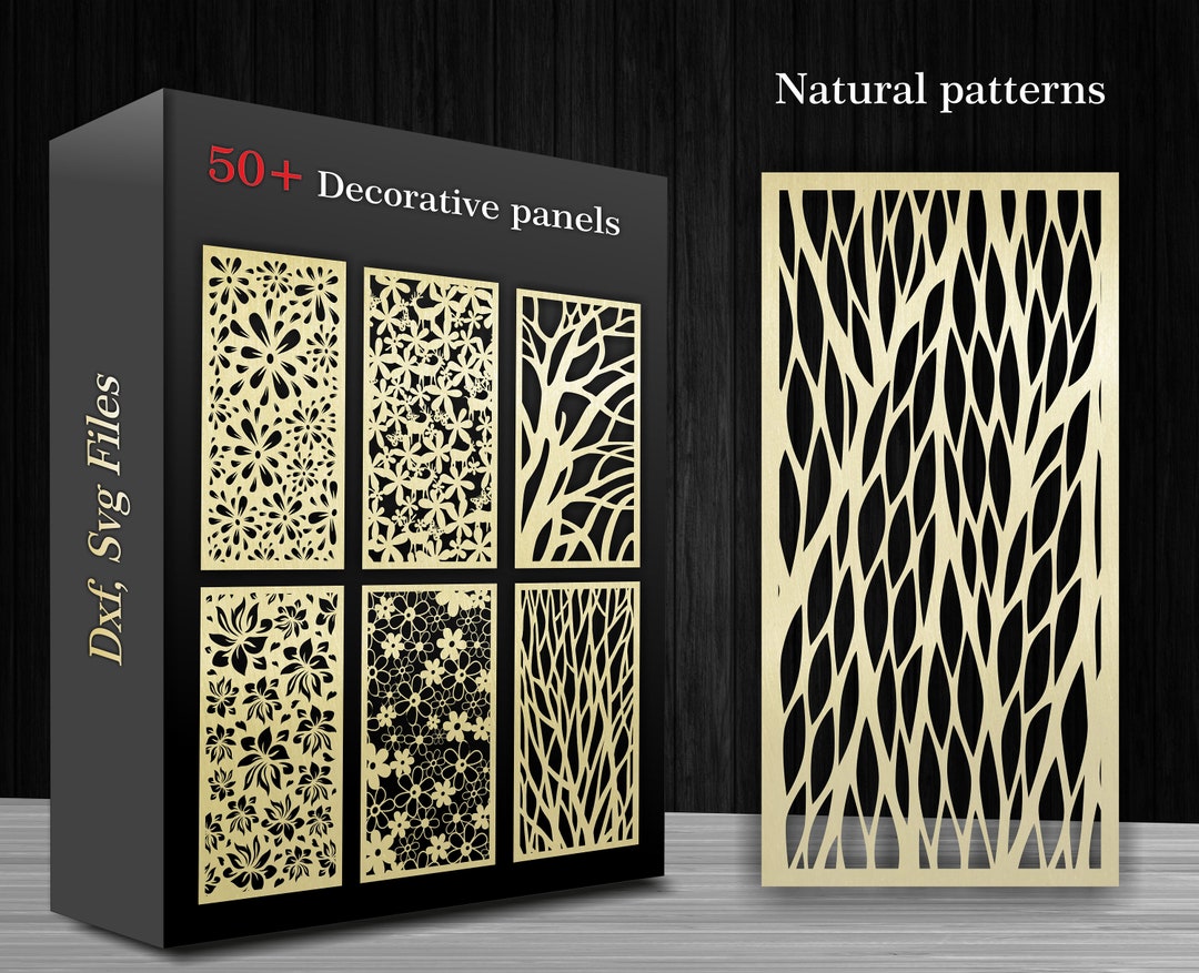 Set of 50 Vector Interior Decorativ Panels Flower Pattern |dxf|ai|svg ...