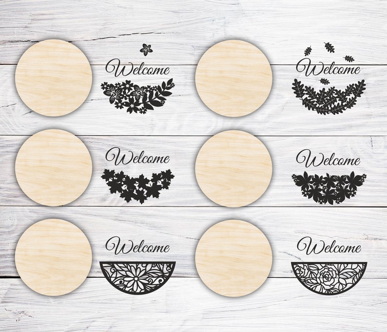 Round Door Hanger Sign Svg. Welcome Svg Bundle Front Sign. - Etsy