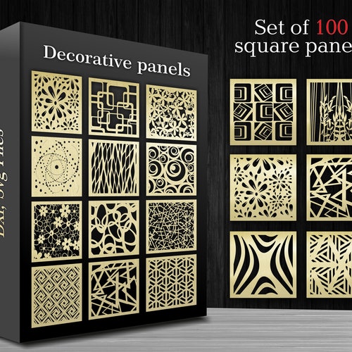 Floral Patterns Set of Vector Panels DXF.AI.SVG. for Laser - Etsy