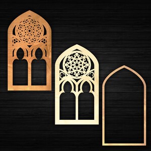 Decorative Cathedral Windows Arches in Gothic Style, Wall Decor Panel ...