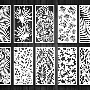 Natural Decorative Panel Bundle, Room Divider With Tropical Flower ...
