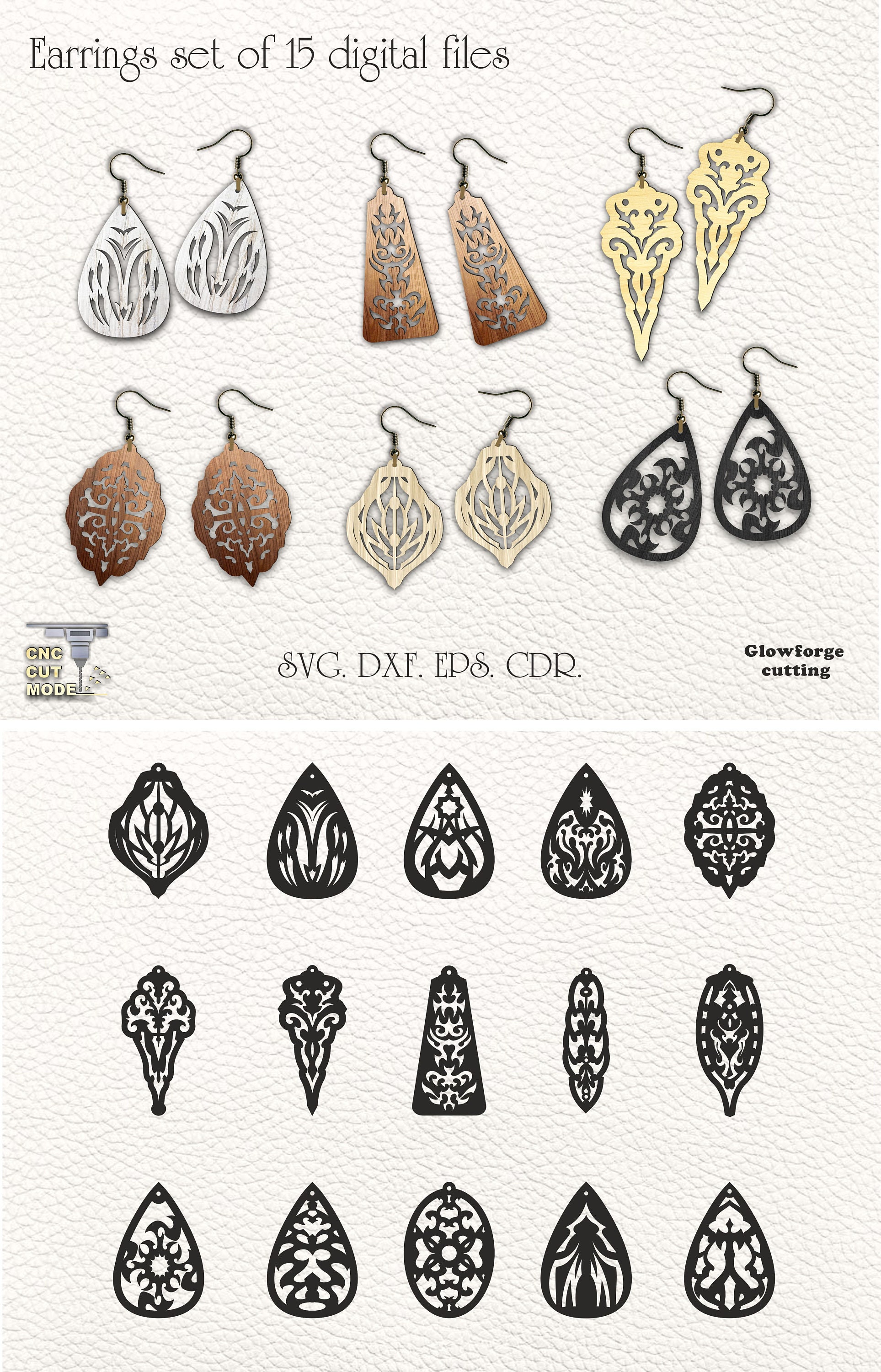 Earrings Ready-made Digital Templates Svg-dxf for Laser - Etsy Sweden