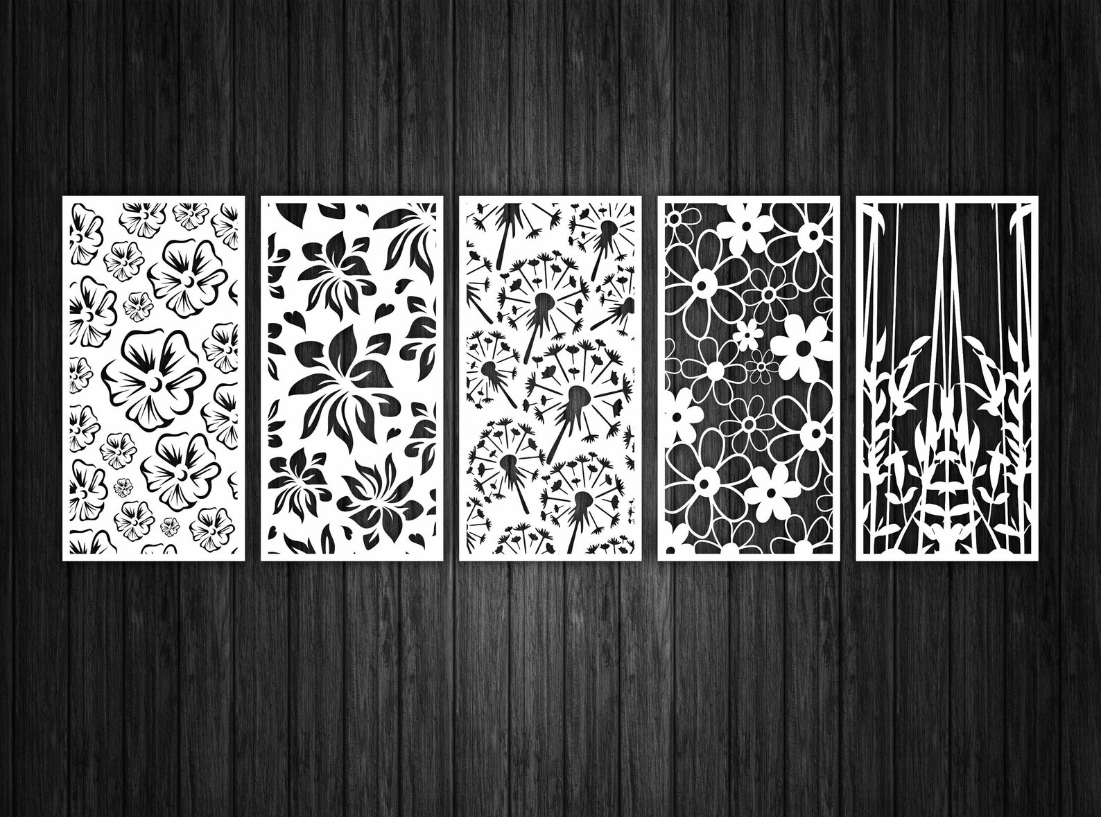 50 Tropical Leaves Decorative Panels Bundles, Room Divider Screen With ...