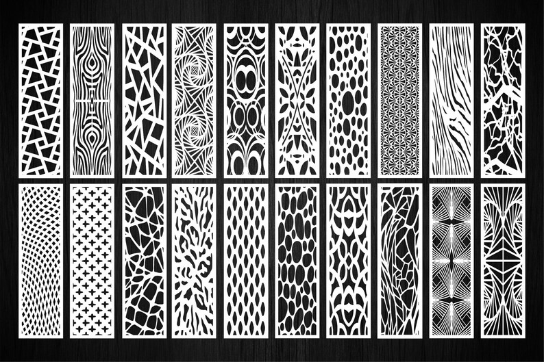 Set of 100 Narrow Vector Panels With an Abstract Geometric - Etsy
