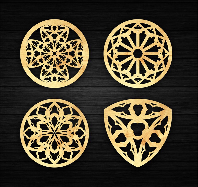 Decorative Round Cathedral Windows in the Gothic Style Church - Etsy