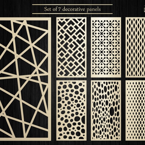 Laser Cut Decorative Panel Screen 12 Vector Pack SVG CDR DXF - Etsy