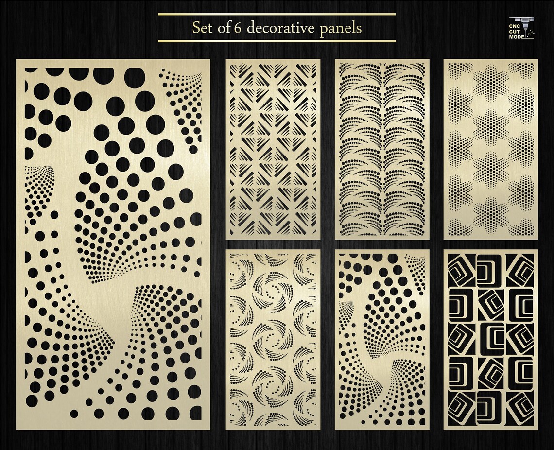 Set of Vector Panels dxf.svg.ai.eps With an Abstract Pattern - Etsy