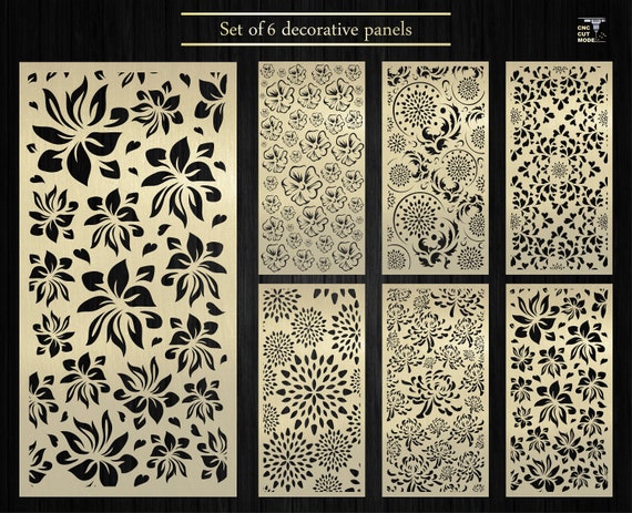 Buy Floral Patterns Set of Vector Panels DXF.AI.SVG. for Laser Online ...