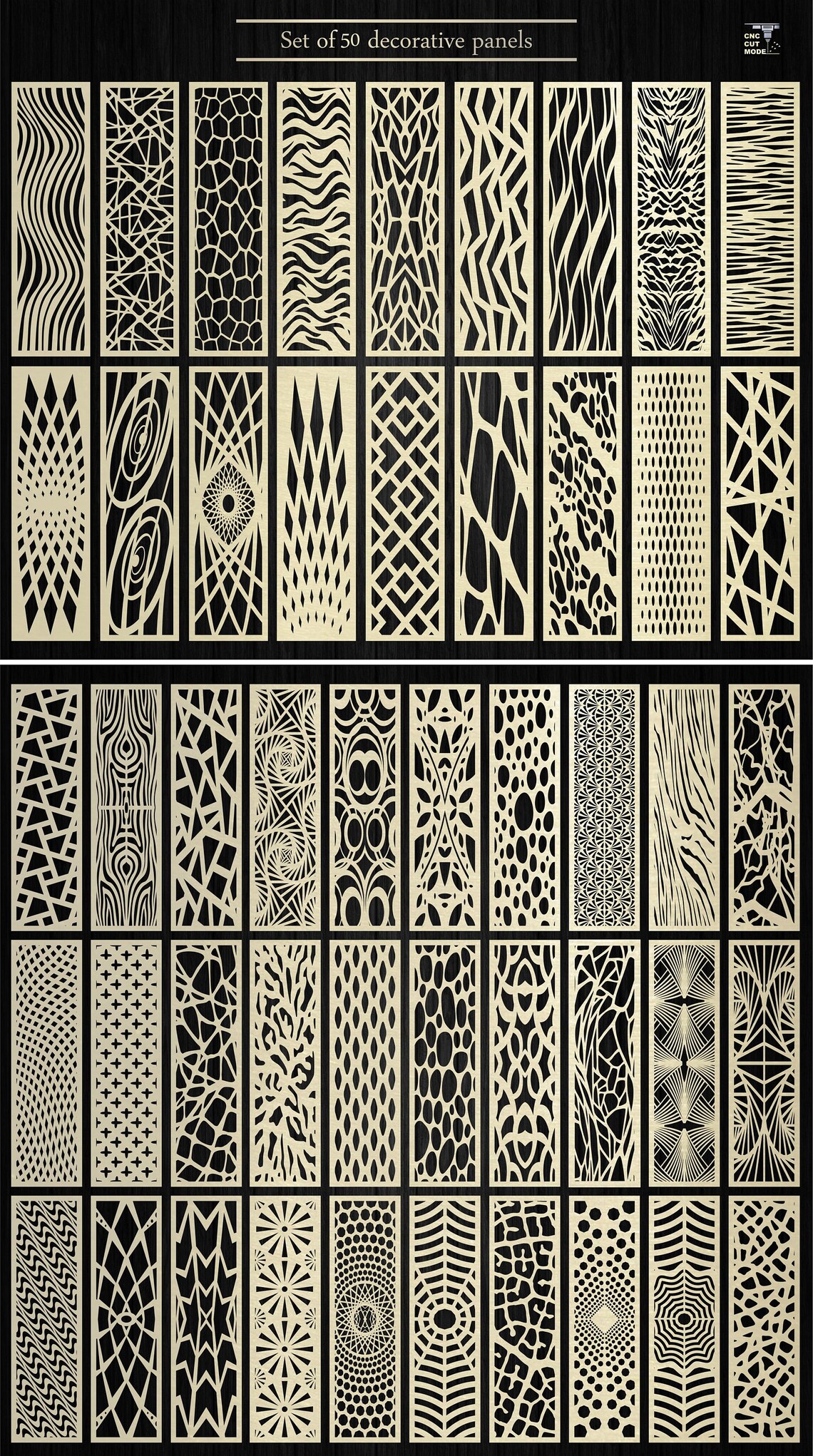 A Set of 50 narrow Vector Panels With an Abstract and - Etsy Canada