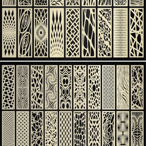 Set of Six Vector Interior Panels dxf.ai.svg.cdr. for Lasre - Etsy