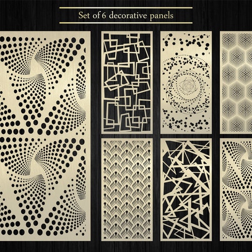 7 Decorative Vector Art Panel dxf.svg.ai.eps. Room - Etsy
