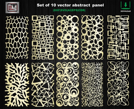 Set of 10 vector decorative panel abstract templates. | Etsy