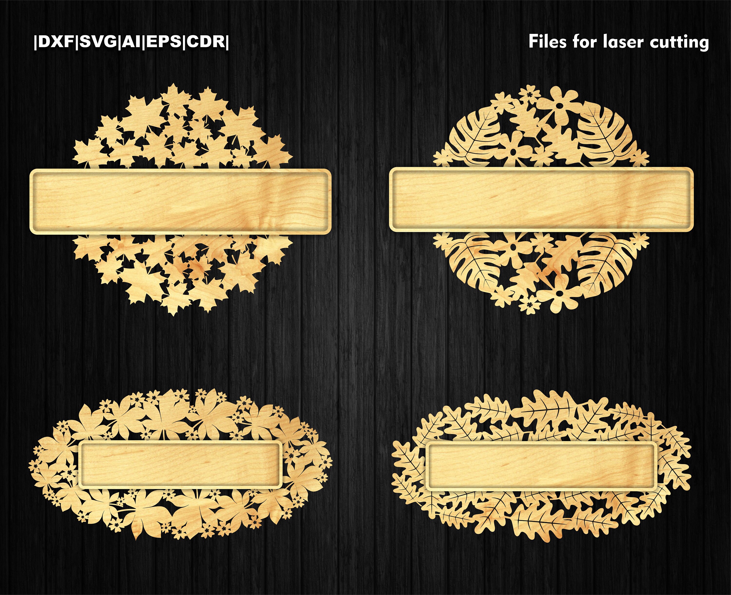 Sign With Leaf Pattern Front Door Name Svg 12 Pcs Floral - Etsy UK