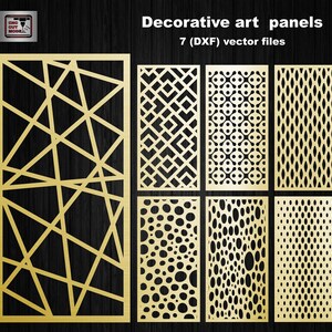 7 Decorative Vector Art Panel dxf.svg.ai.eps. Room | Etsy
