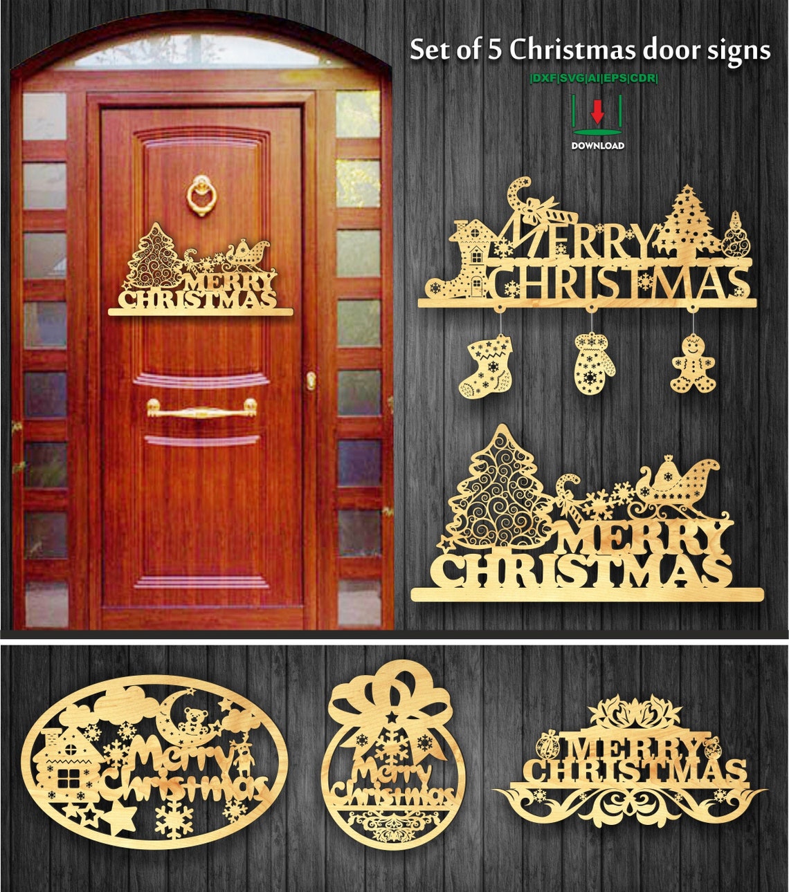 Christmas Sign Bundle Christmas Wall Decor Svg Dxf - Etsy