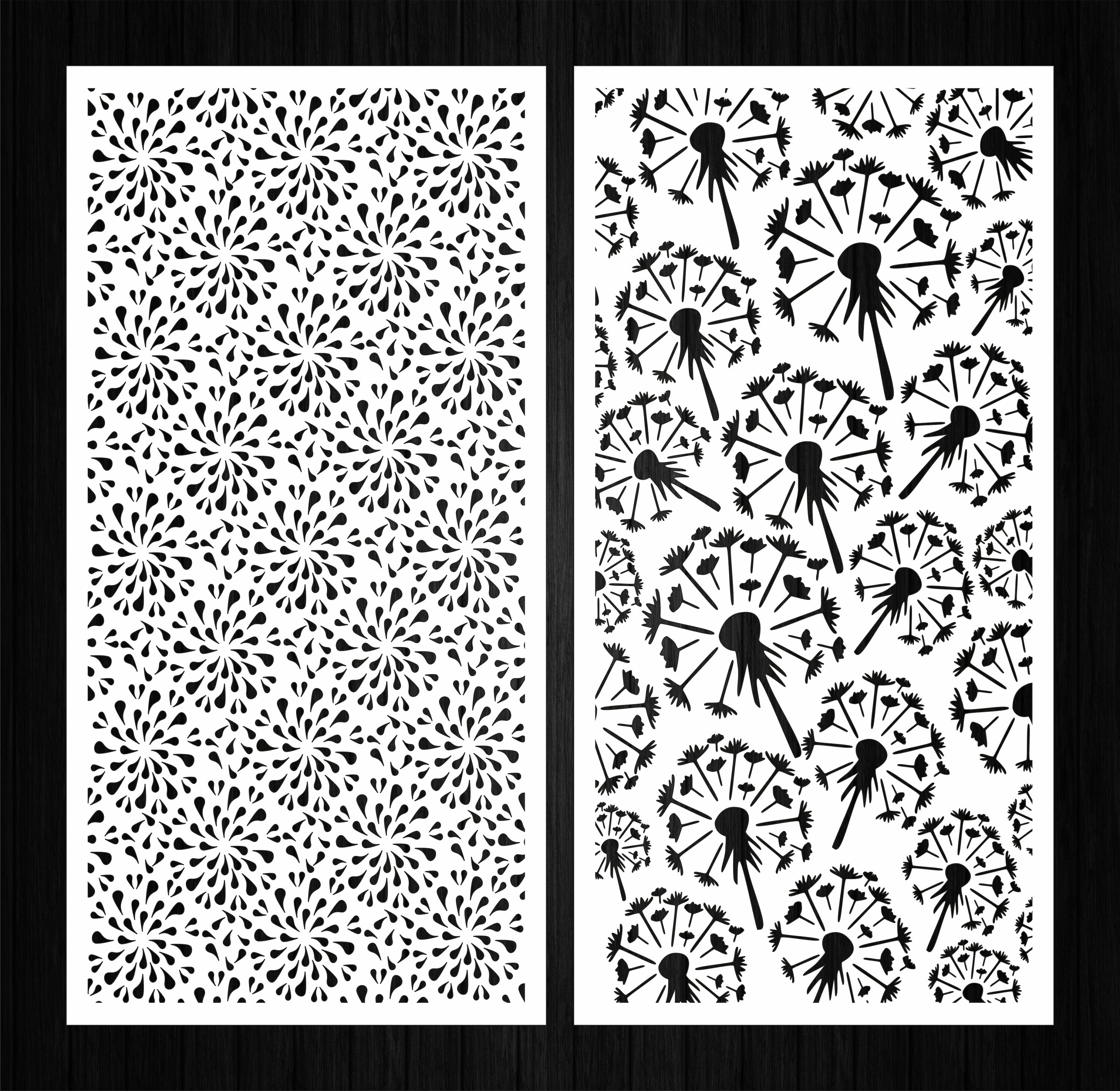 7 Vector Panels With a Floral Pattern for Laser Plasma and - Etsy Australia