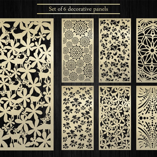 Decorative Panels Set of 11 Vector Patterns dxfaisvg for - Etsy