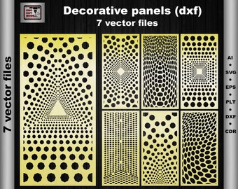 7 Decorative Vector Art Panel dxf.svg.ai.eps. Room | Etsy