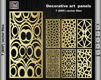7 Decorative Vector Art Panel dxf.svg.ai.eps. Room | Etsy