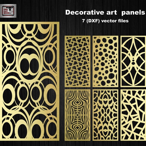 7 Decorative Vector Art Panel dxf.svg.ai.eps. Room | Etsy