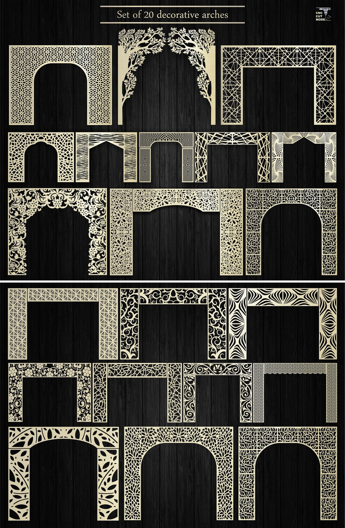 Set of 20 Vector Arches With Abstract and Floral Patterns. - Etsy