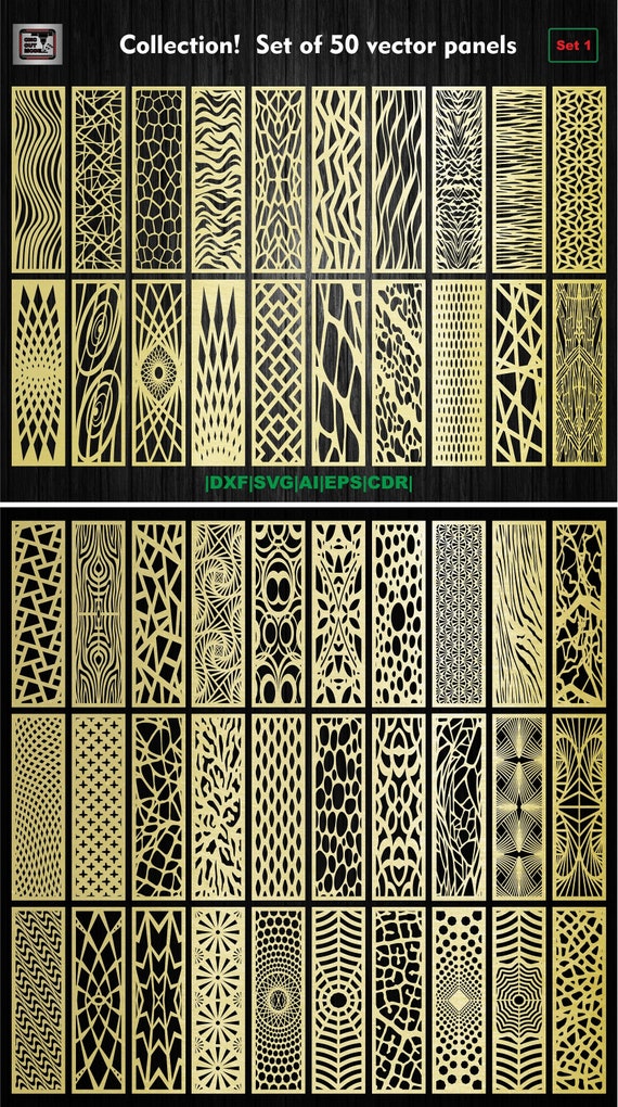 A Set of 50 narrow Vector Panels With an Abstract and | Etsy