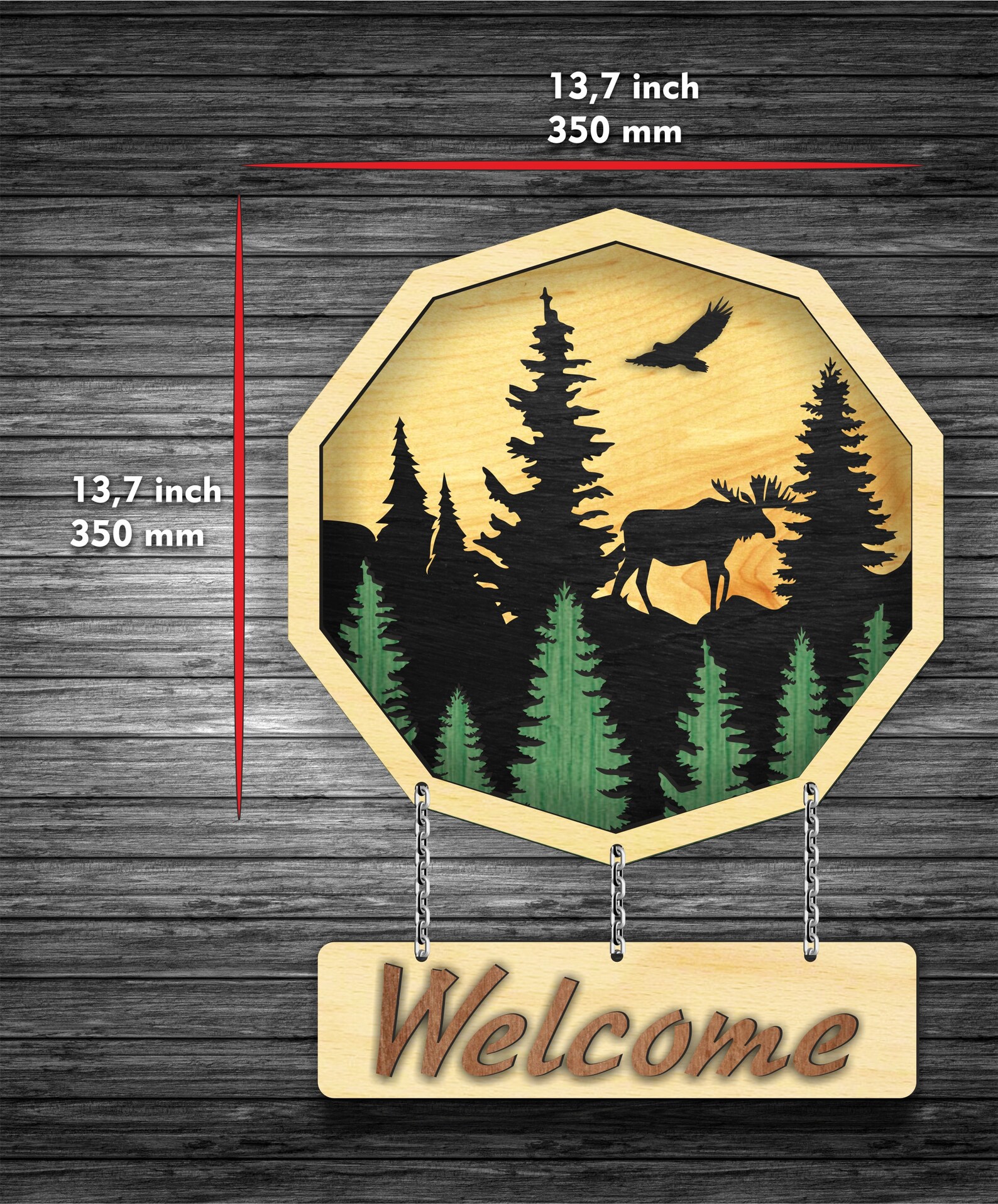 Welcome Board With Mountain Landscape Montana Door Sign SVG - Etsy