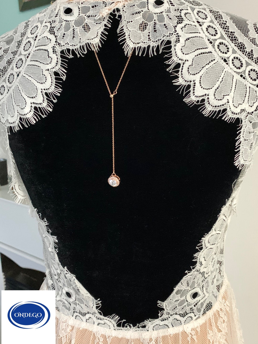 Zirconia Back Chain Back Pendant Back Jewelry Bridal Jewelry - Etsy