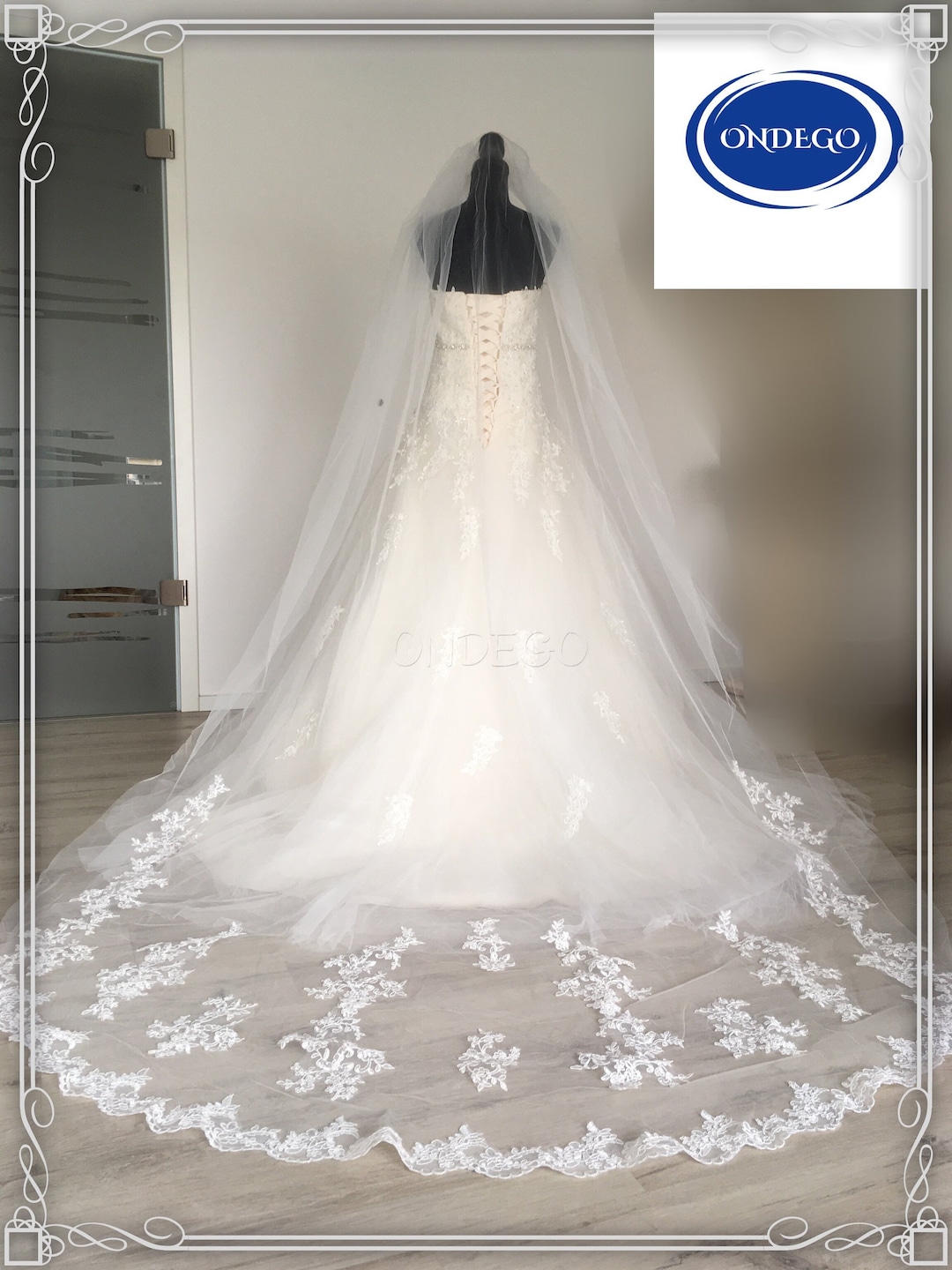 ONDEGO® 3 Meter Kathedrale Brautschleier Schleier Hochzeit Braut ivory ...