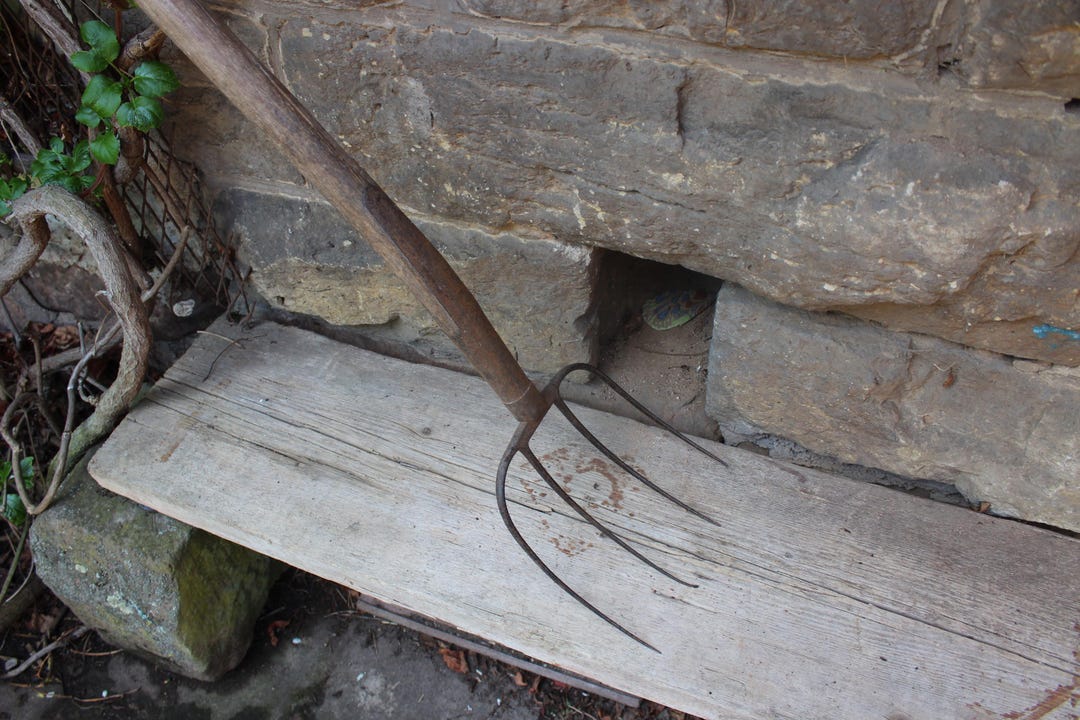 Antique Rusty Pitchfork Fork Manure Fork Iron Farm Farmhouse Decoration ...