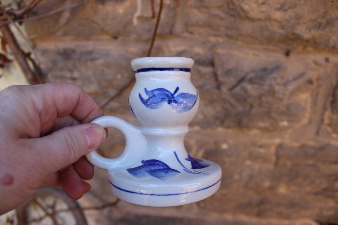 Small Candlestick Chamber Candlestick Ceramic Vintage - Etsy