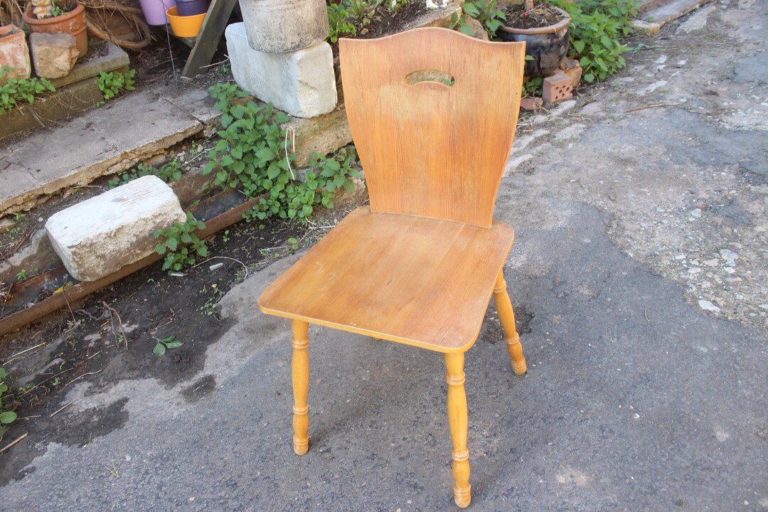 Old Plank Chair Pub Chair Kitchen Chair Retro Kitchen 60s 70s Vintage ...