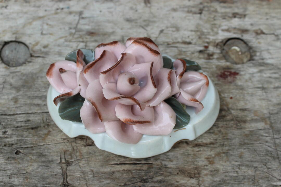 Large Rose Table Rose Made of Porcelain Vintage - Etsy