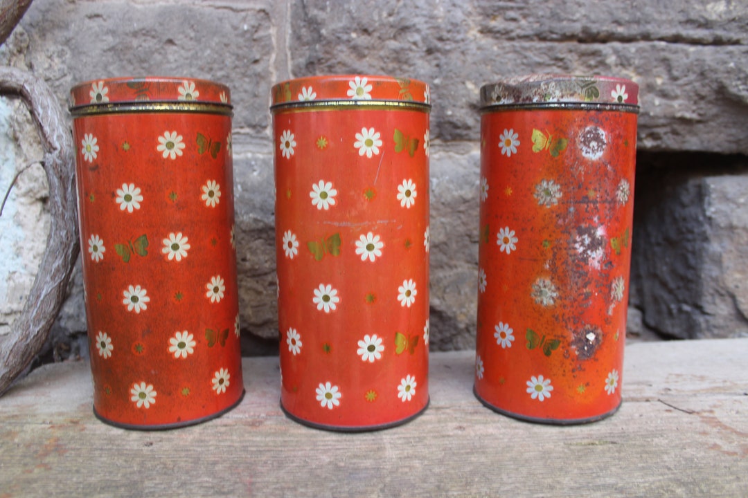 3 Pcs. Tin Cans Set Biscuit Tins Rusk Tins ARK Holland Midcentury 50s ...