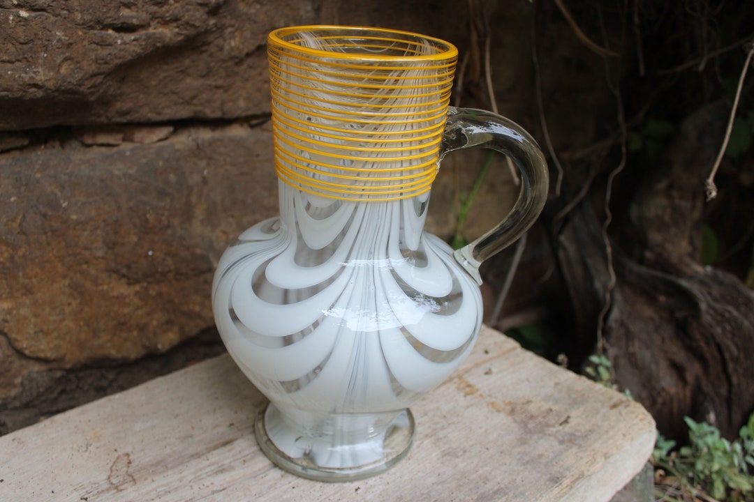 Antique Thread Glass Glass Jug From Lauscha 2 L Jug 1880 1900 - Etsy