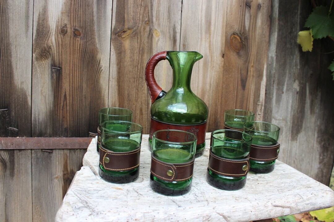 Whiskey Set Service Brandy Brandy Sherry Bottle Glasses - Etsy