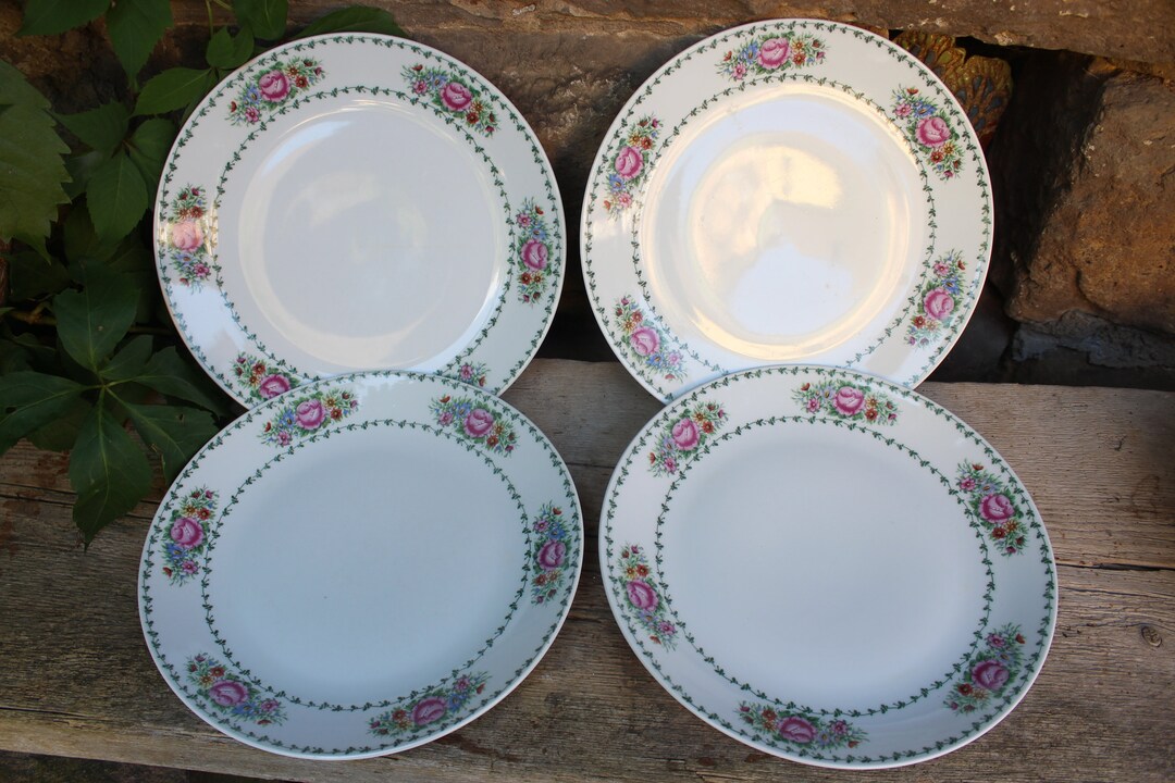 Set of 4 Rose Dinner Plates Kahla Porcelain DDR GDR - Etsy