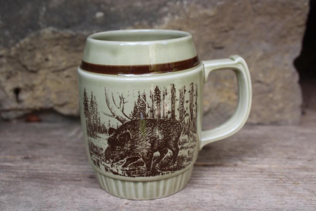 Beer Mug With Wild Boar Hunting Motif Stoneware Colditz DDR GDR - Etsy